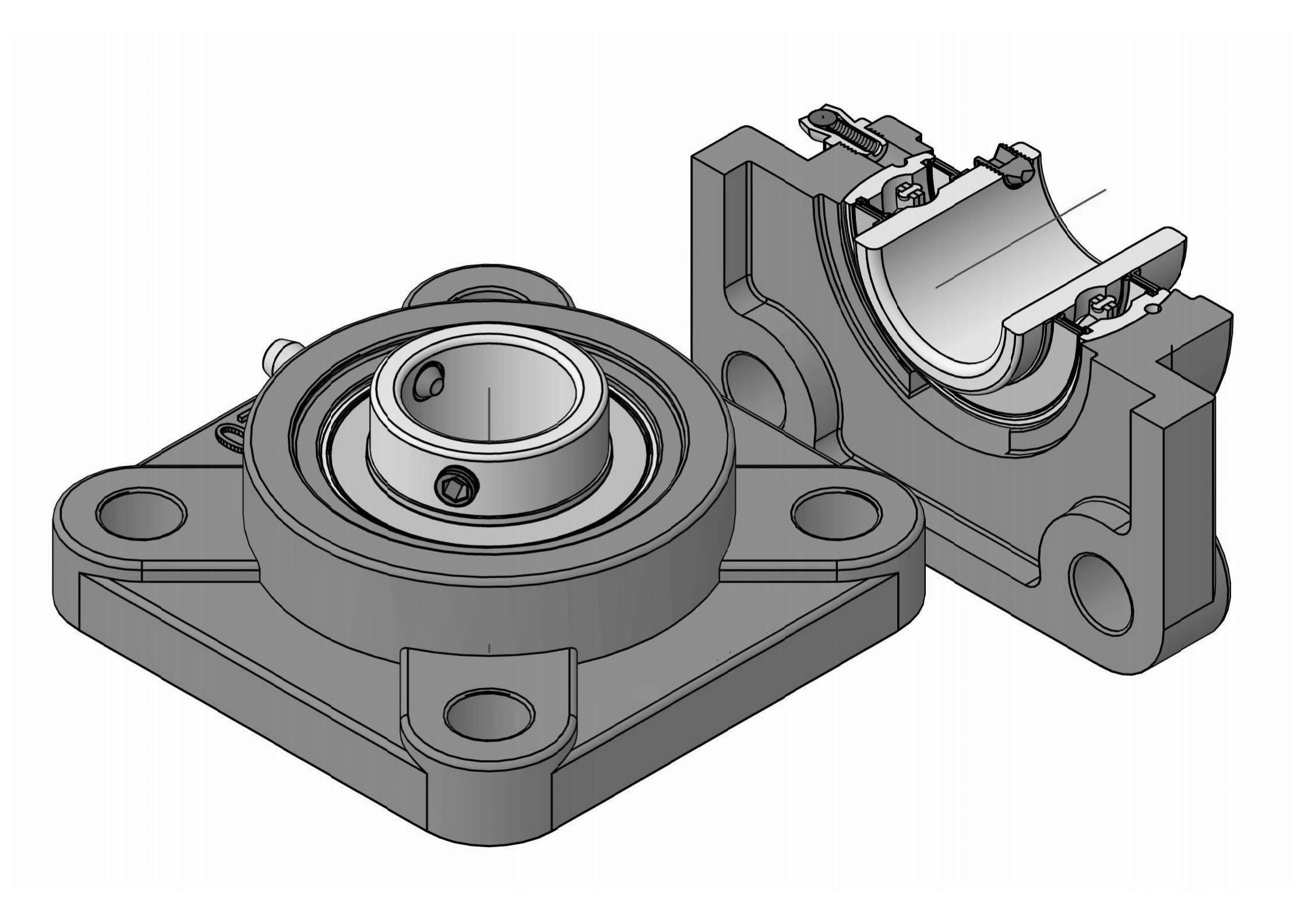 China UCF320-64 four Bolt Square flange bearing units with 4 inch bore ...